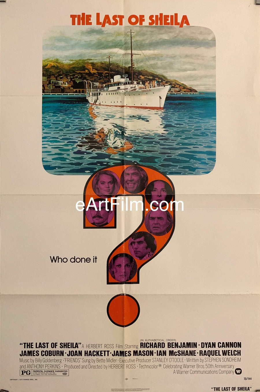 Last of Sheila 1973 27x41 Raquel Welch Richard Benjamin Anthony Perkin ...