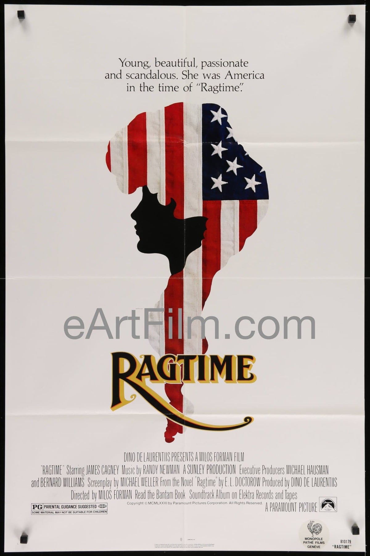 Ragtime 1981 27x41 Vintage Movie Poster James Cagney-Milos Forman ...