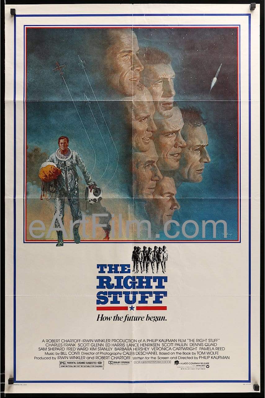 Right Stuff-1983-Sam Shepard-Scott Glenn-Ed Harris-27x41-folded-Fred W ...