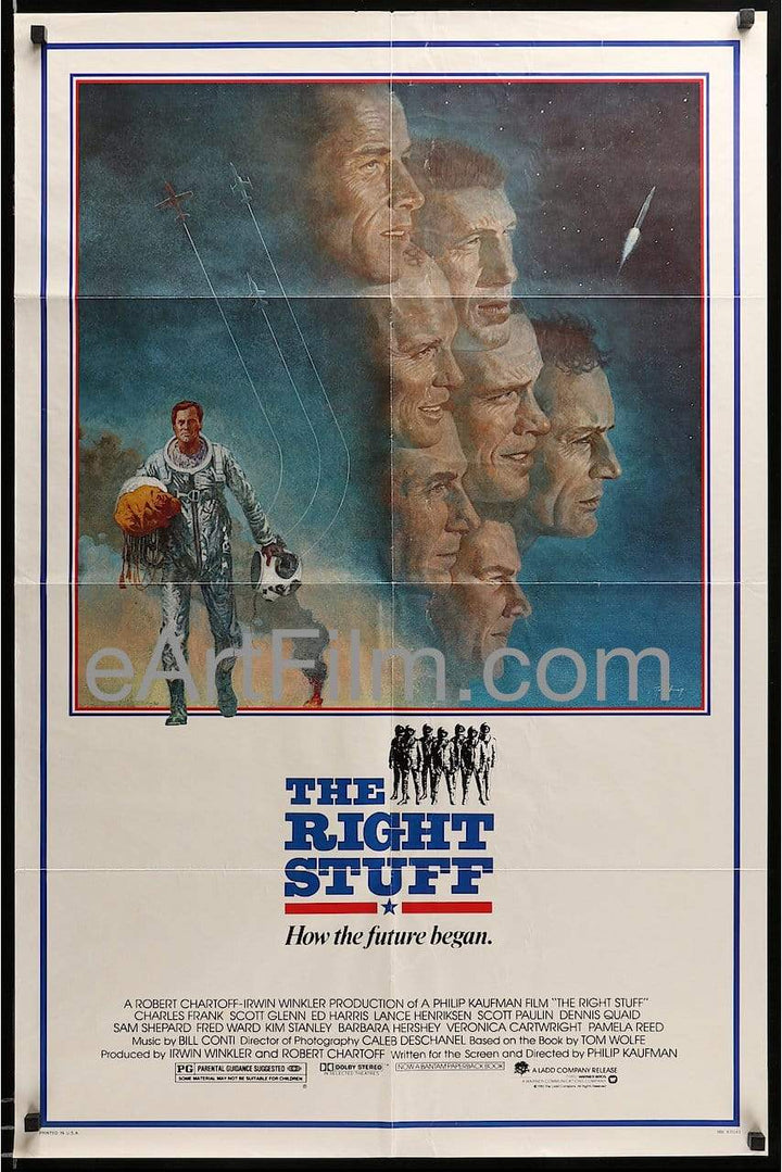 Right Stuff-1983-Sam Shepard-Scott Glenn-Ed Harris-27x41-folded-Fred W ...