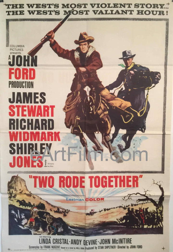 Two Rode Together-James Stewart-Richard Widmark-director John Ford ...