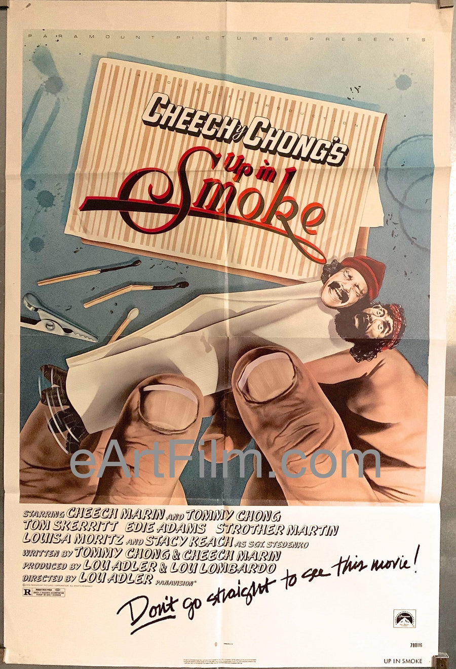 Up In Smoke 1977 27x41 RARE original tagline style Cheech Marin Tommy ...